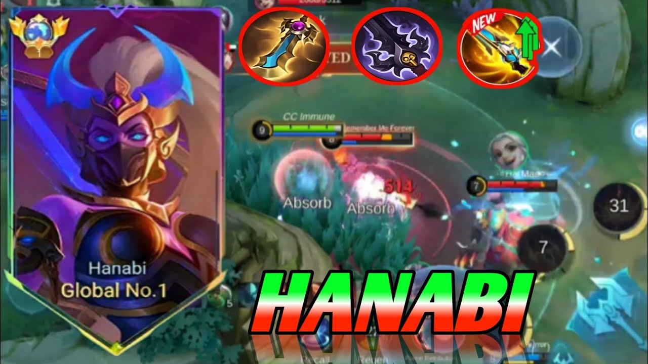 TOP GLOBAL HANABI 100% BROKEN META DESTROYER BUILD AND EMBLEM!! DAMAGE HACK BUILD 2025! - YouTube