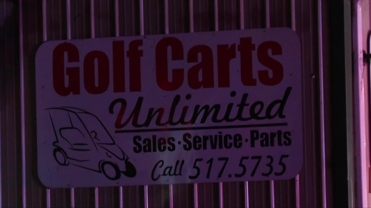Large fire breaks out at Golf Carts Unlimited in Lake View - YouTube