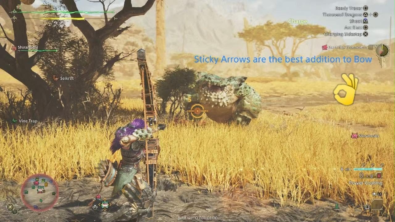 Monster Hunter Wilds Beta Chatacabra Bow (3'30) - YouTube