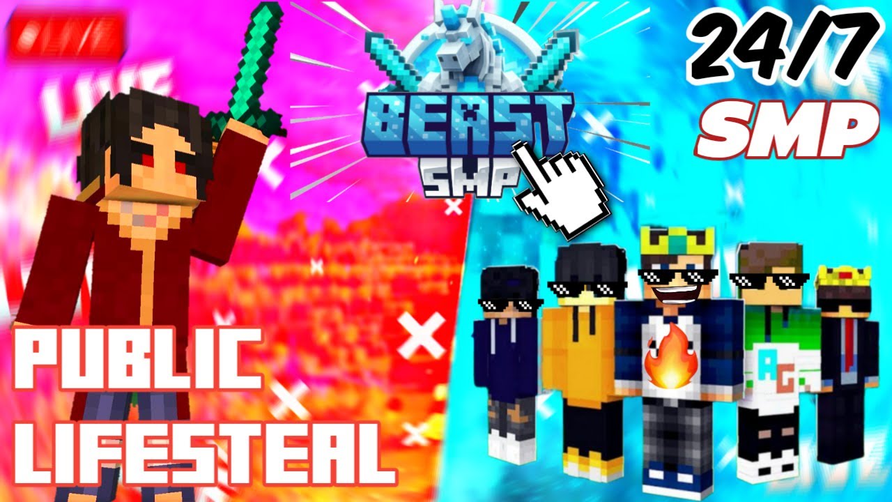 24/7 Minecraft Public Smp || Minecraft Live Stream || Java + Pe 24/7 ...