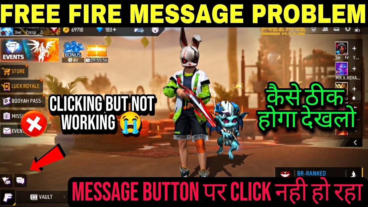 Free Fire Message Problem Solve | Free Fire Me Message Par Click Nahi ...