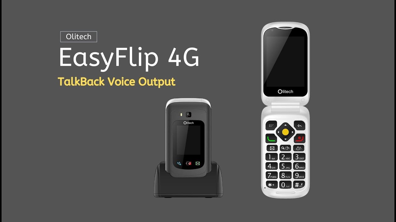Olitech EasyFlip 4G - Voice Output via TalkBack - YouTube