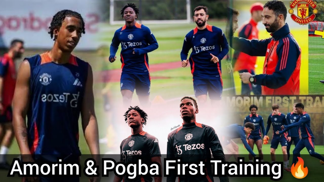 Amorim Lead Training | Paul Pogba set up for new role at Manchester ...