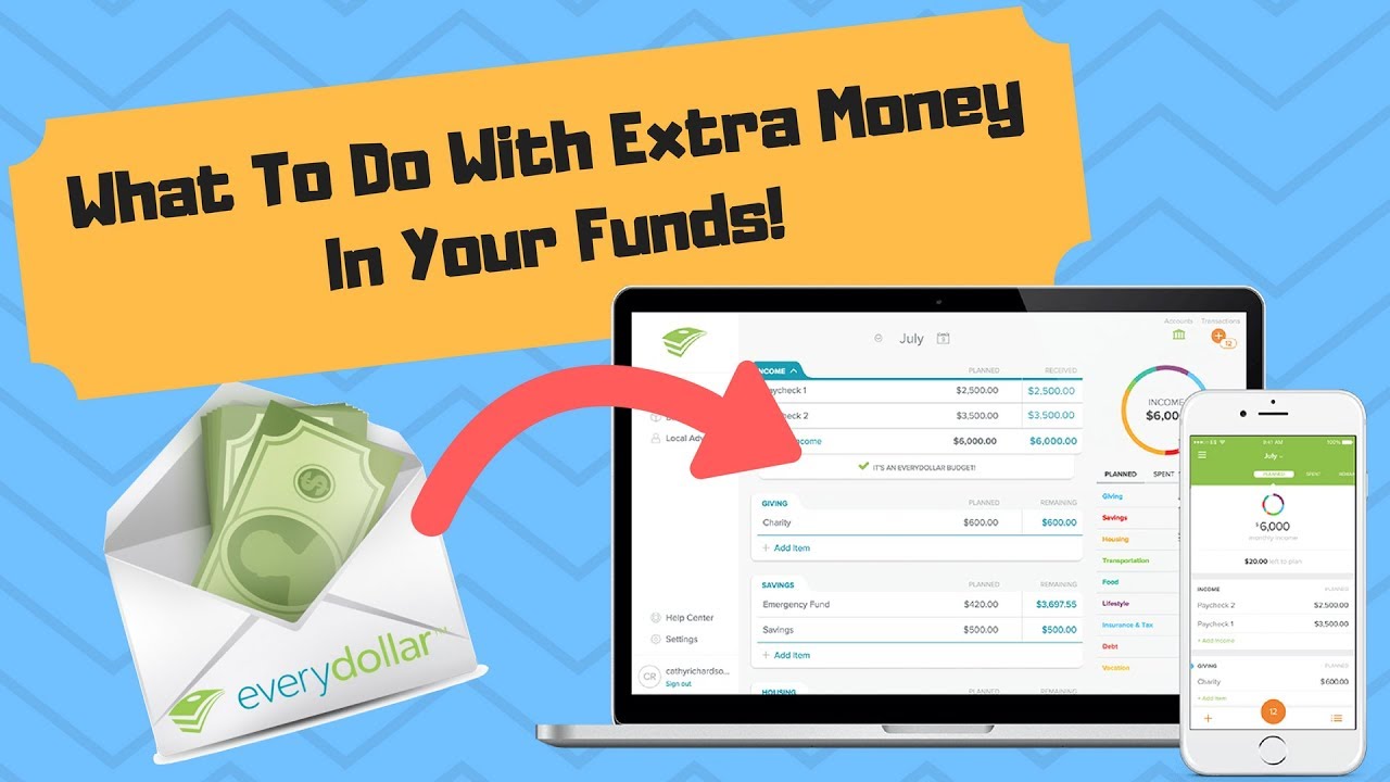 EveryDollar Tutorial: What to do with extra money in funds - YouTube