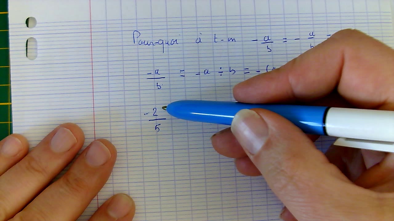 Fraction et règle des signes - YouTube