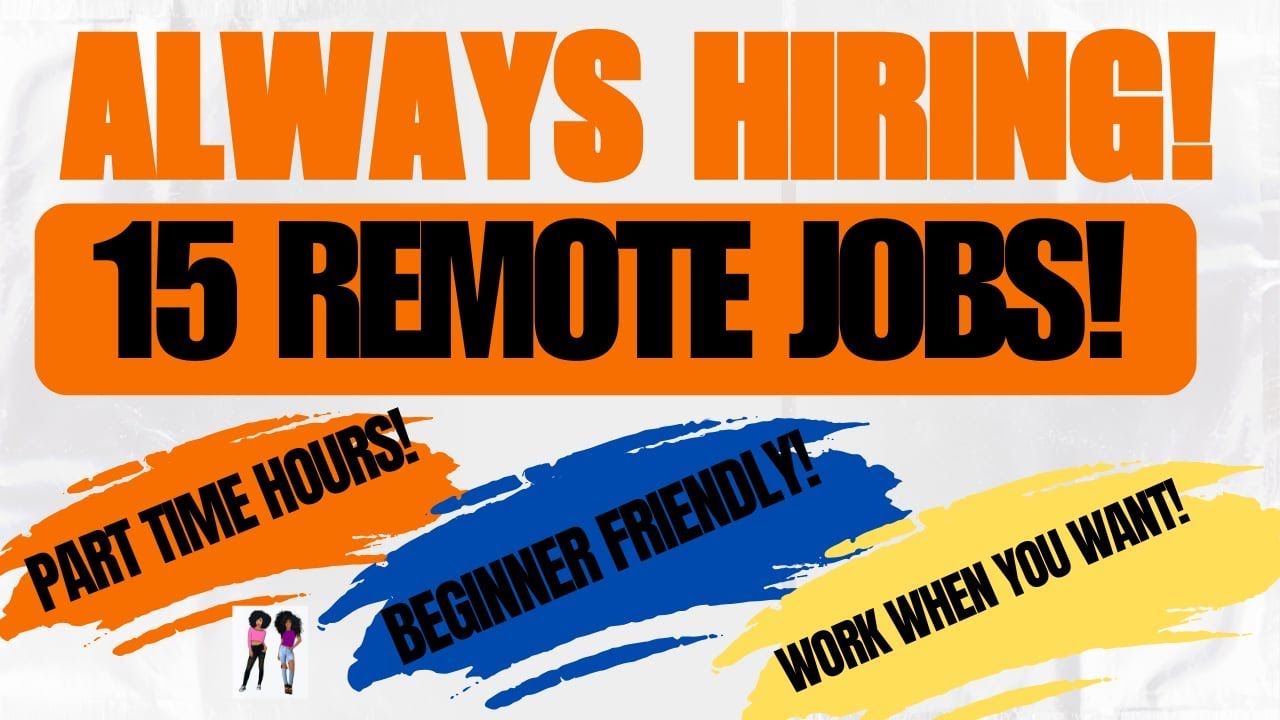 15 Part Time Work From Home Jobs That Are Always Hiring!! - YouTube