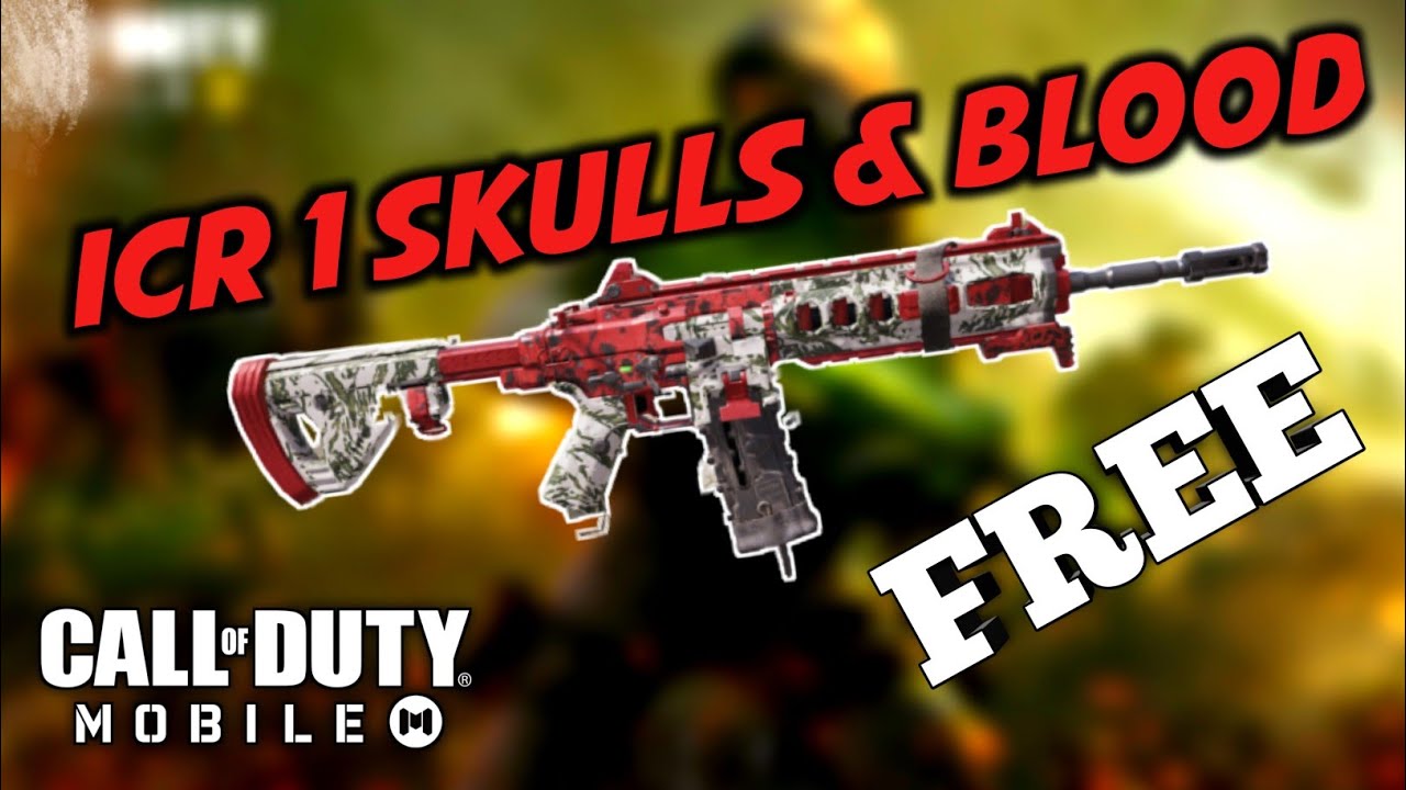 COD MOBILE! ICR 1 Skulls & Blood Free To Win Gun skin Gameplay! - YouTube