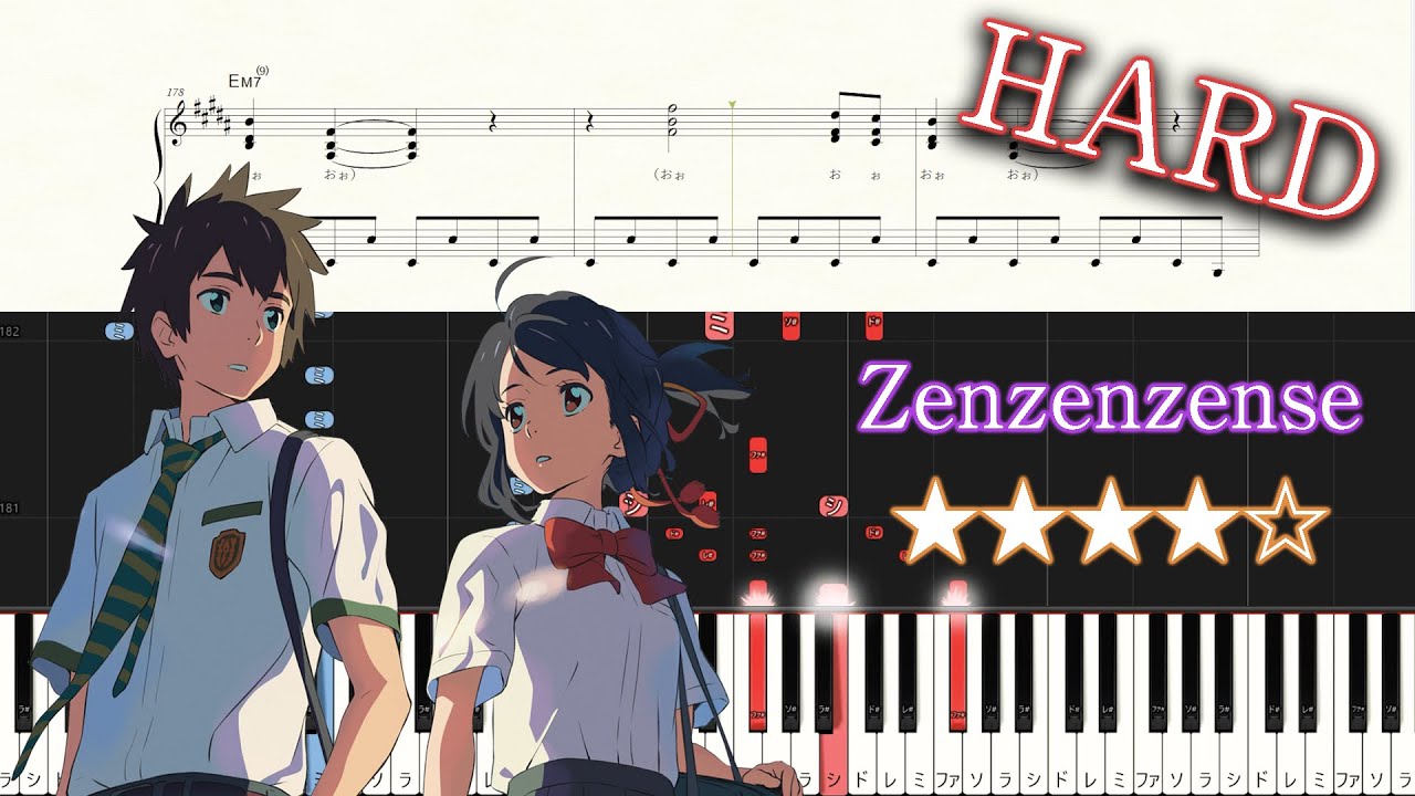 Your Name OST - Zenzenzense - Hard Piano Tutorial + Sheets - YouTube