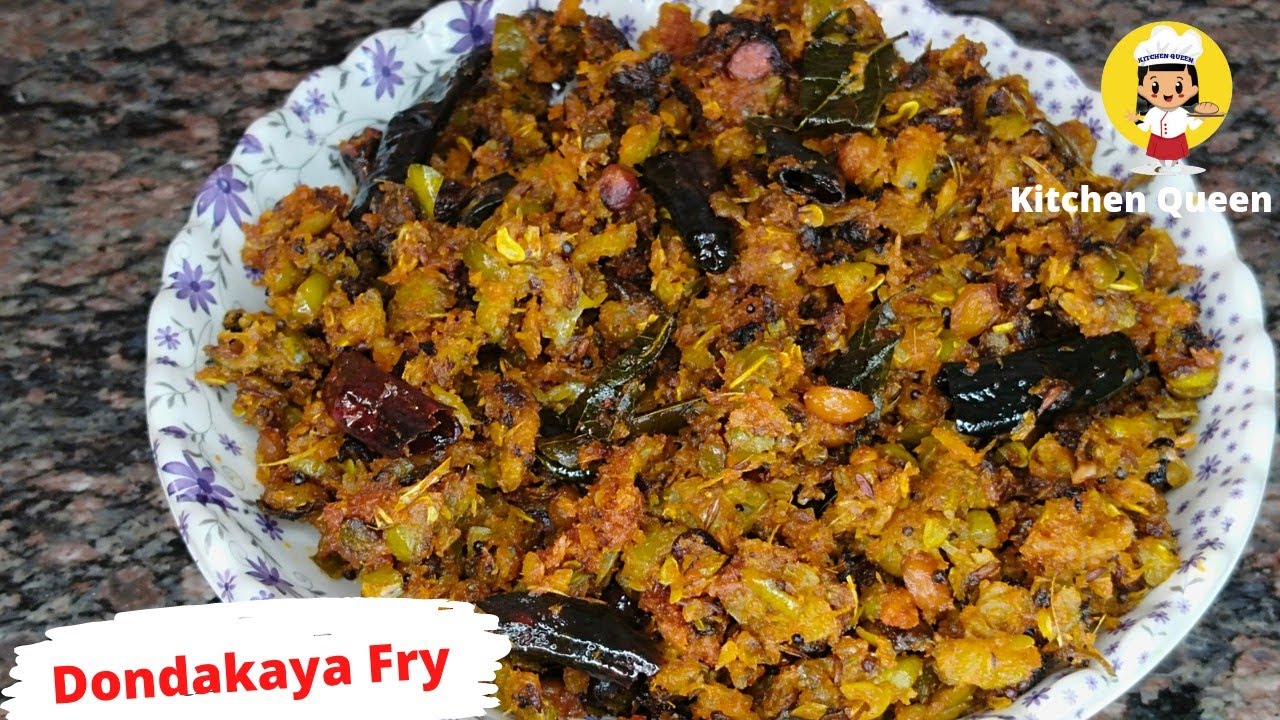 Tasty Dondakaya Fry /tasty sidedish recipie dondakayafry in telegu ...