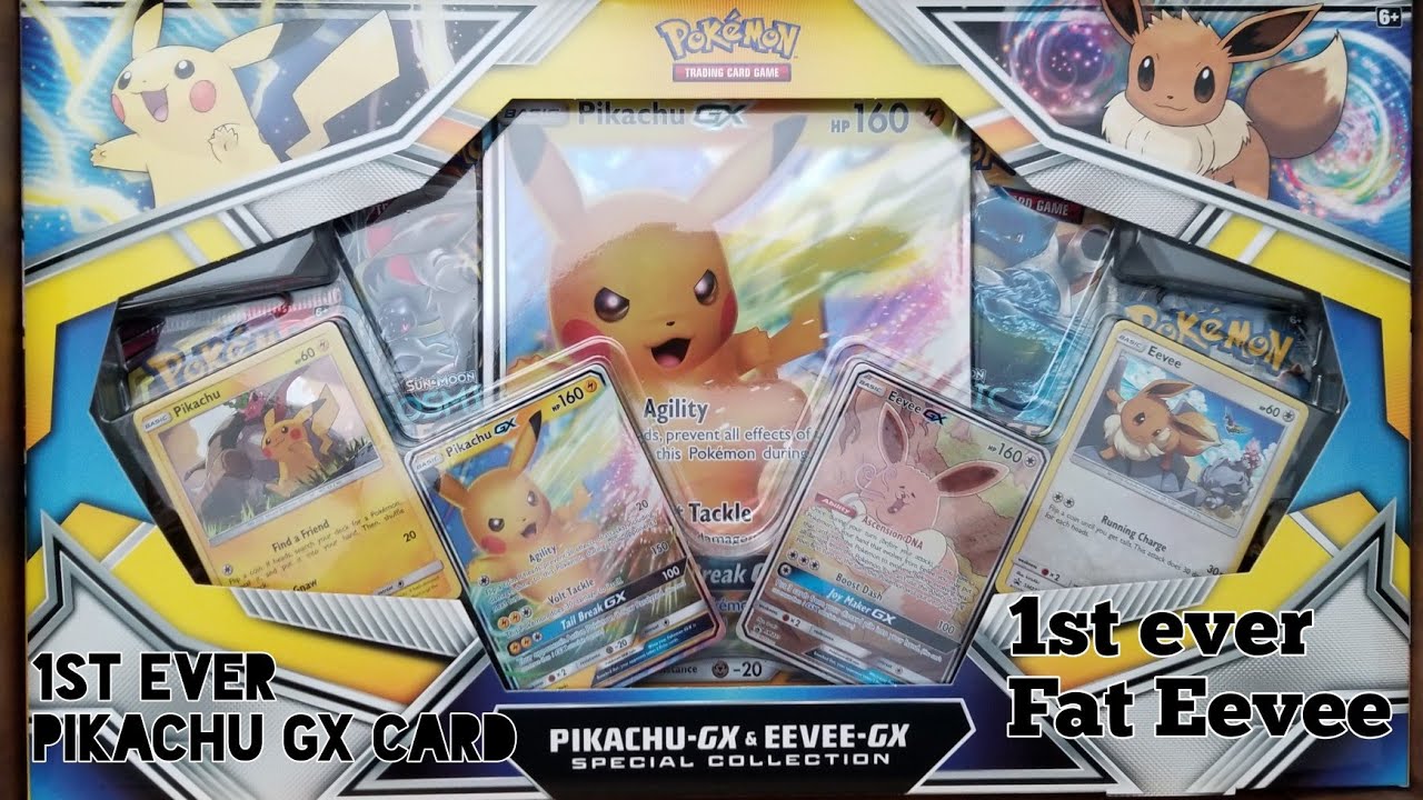 1st Ever Pikachu GX & Fat Eevee, Pokemon Pikachu Eevee GX Special ...