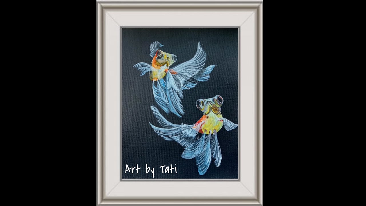 How to paint Golden Fish | Transparent Fins Painting - YouTube