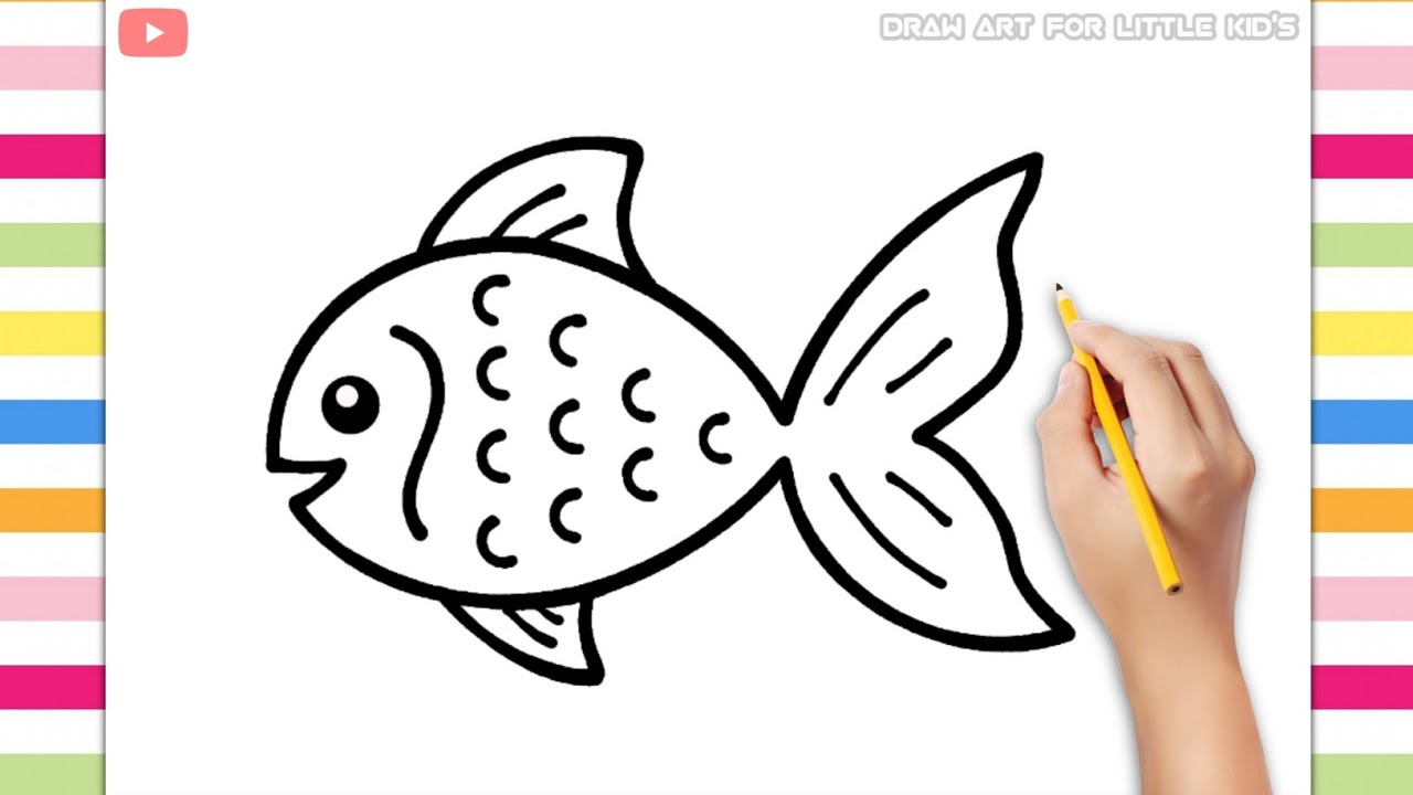 How to Draw Fish Step By Step Easy Drawing Colours for Kids and ...