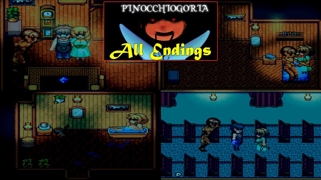 PINOCCHIOGORIA - ALL 5 ENDINGS + NEW ENDING - YouTube
