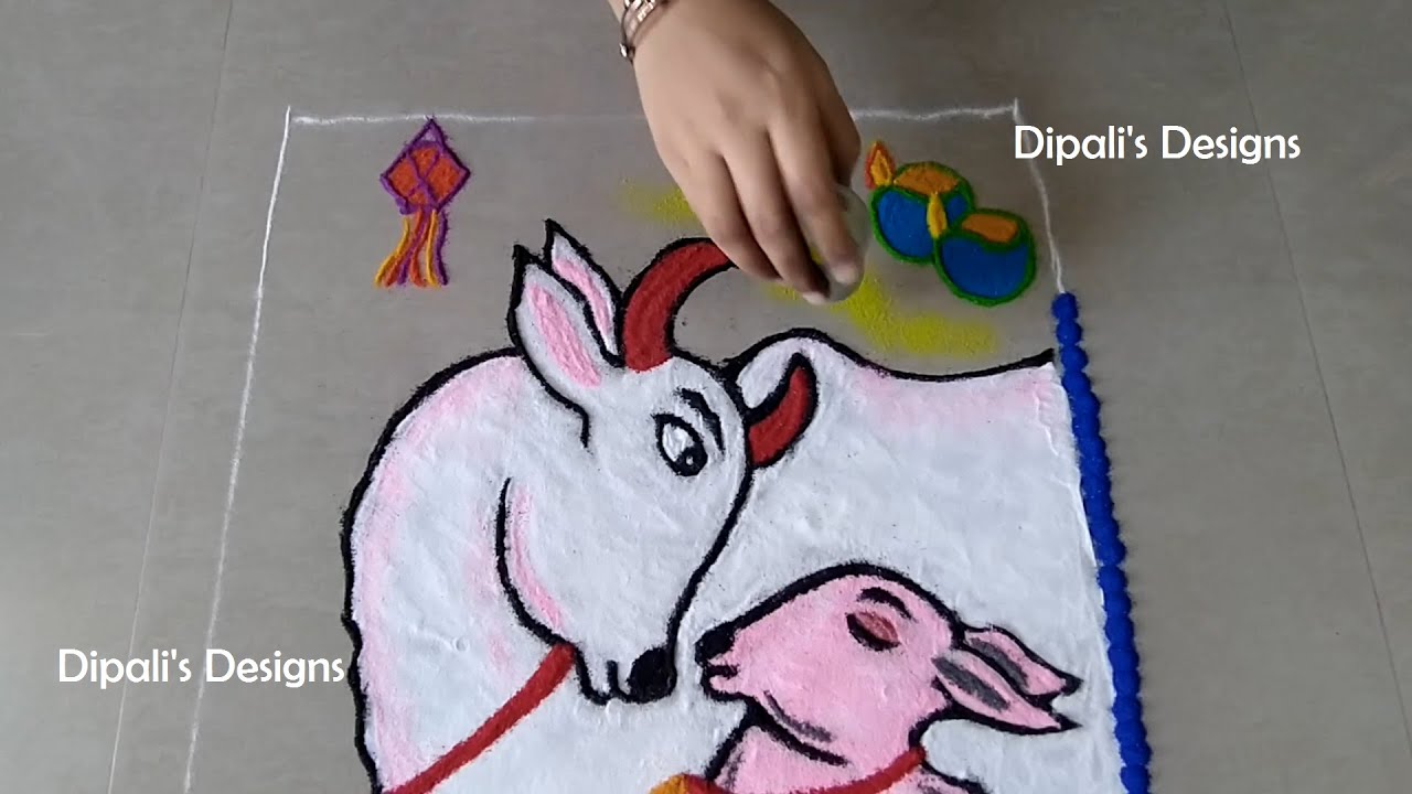 VasuBaras Special Rangoli Design|वसुबारस रांगोळी|Diwali Rangoli ...