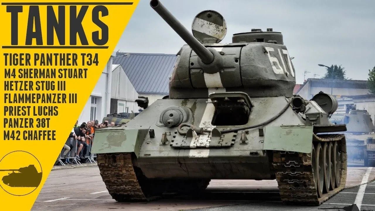 WW2 Tanks Starting and Driving - Tiger Panther Sherman Hetzer. - YouTube