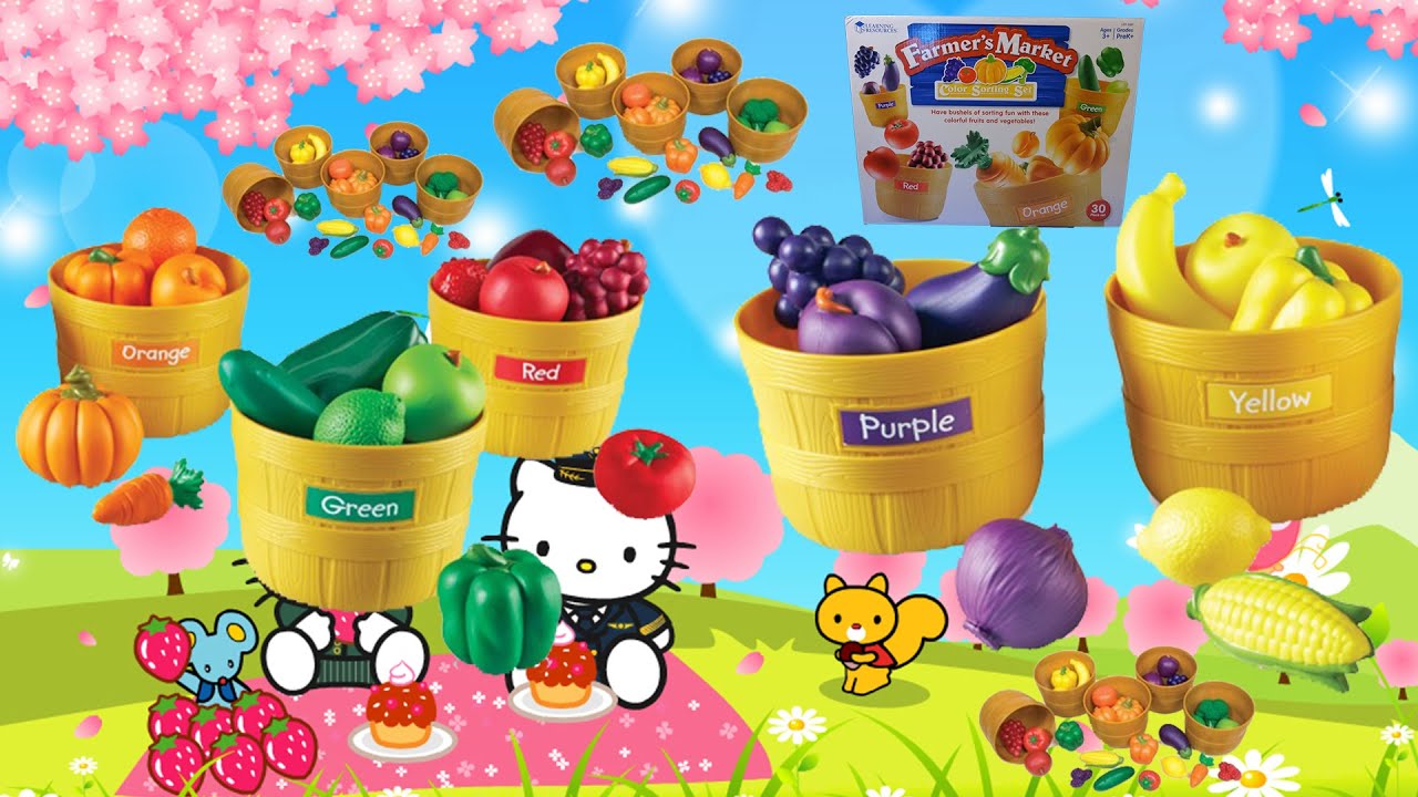 Hello Kitty To-Go Box Farmers' Market Fun Play Sorting Vegetables and ...