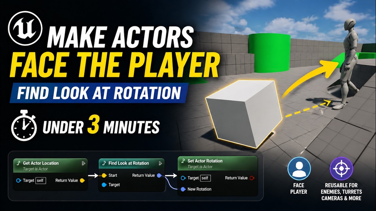 Make Actors Face the Player (Find Look at Rotation) in Under 3 Minutes ...