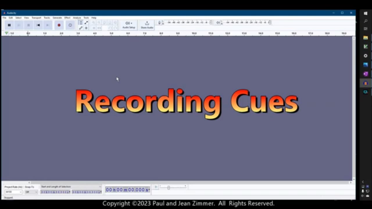 Recording Cues in Audacity - YouTube