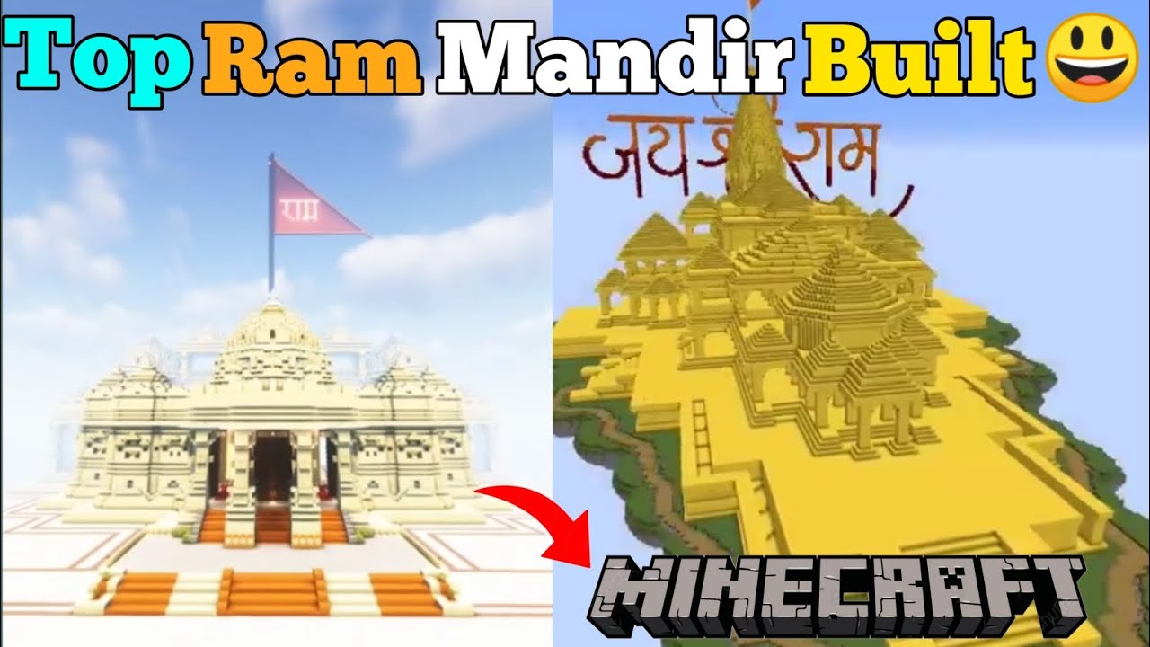Top Ram Mandir 🚩 Built 😃 In Minecraft By Youtubers - YouTube