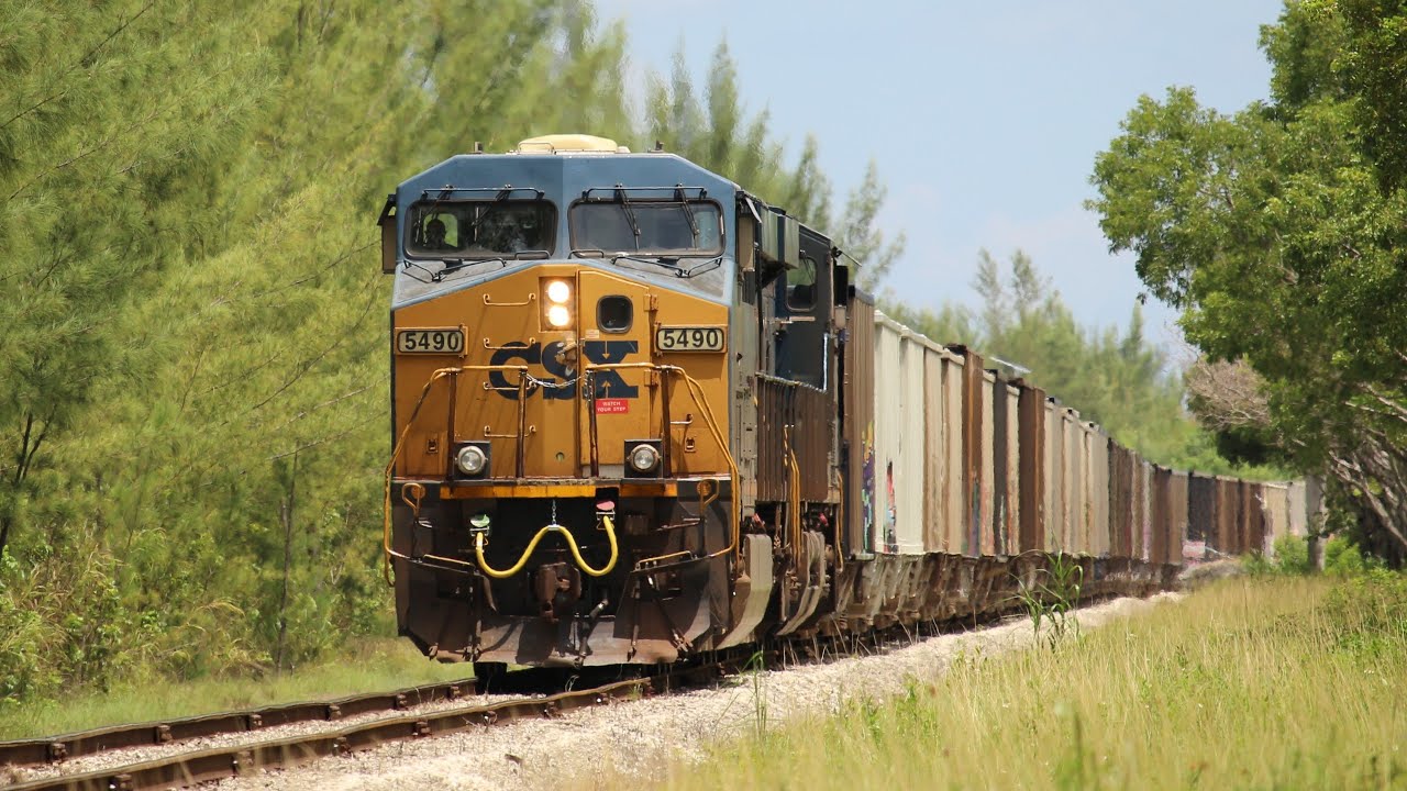 CSX trains in Miami. M453, L789, and L790 August 2023. - YouTube