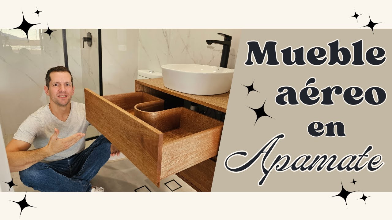 Mueble de baño aéreo hecho en madera de Apamate. - YouTube