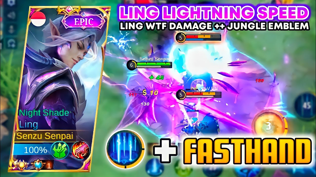 LING FASTHAND LIGHTNING SPEED | WTF DAMAGE JUNGLE EMBLEM - Ling ...