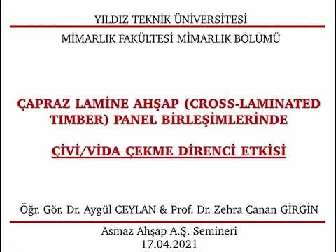 Yapısal Çapraz Lamine Ahşap Panel Birleşimlerinde Çivi Vida Çekme Direnci Etkisi Direnci.