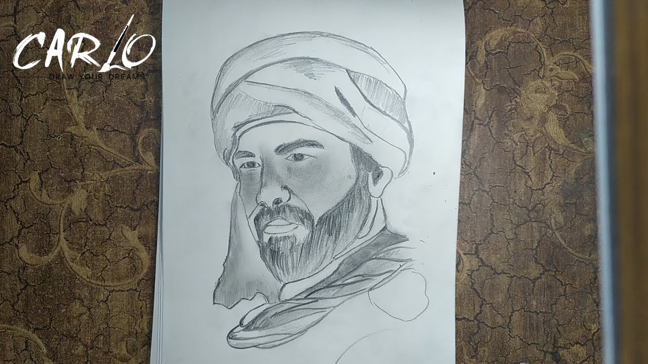 Ertugrul Ghazi Sketch Art. [ How to Draw - Step by Step ] - YouTube