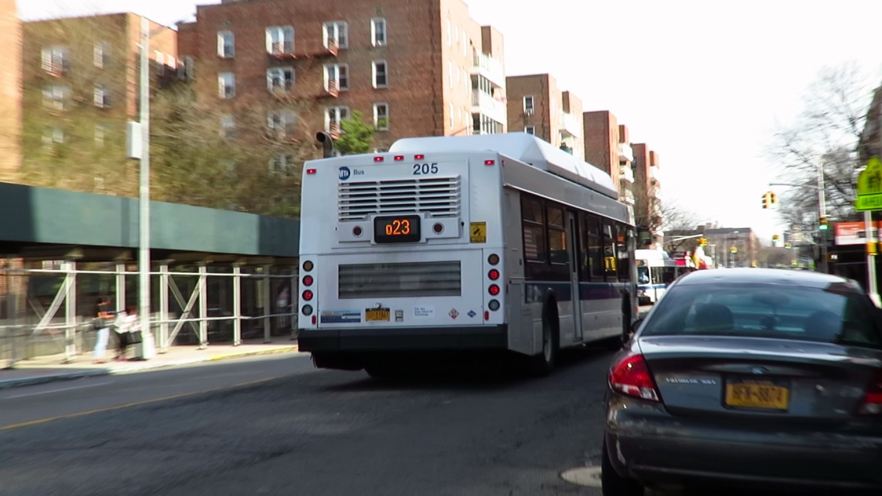 MTA Bus: Forest Hills bound C40LF 205 Q23 at 108 St/62 Rd - YouTube