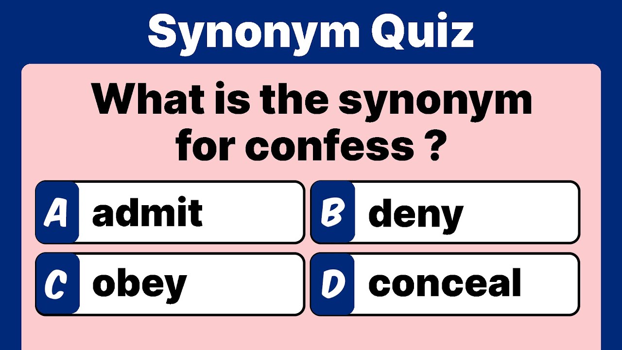 Synonym Quiz | English Grammar | Can you answer all? - YouTube