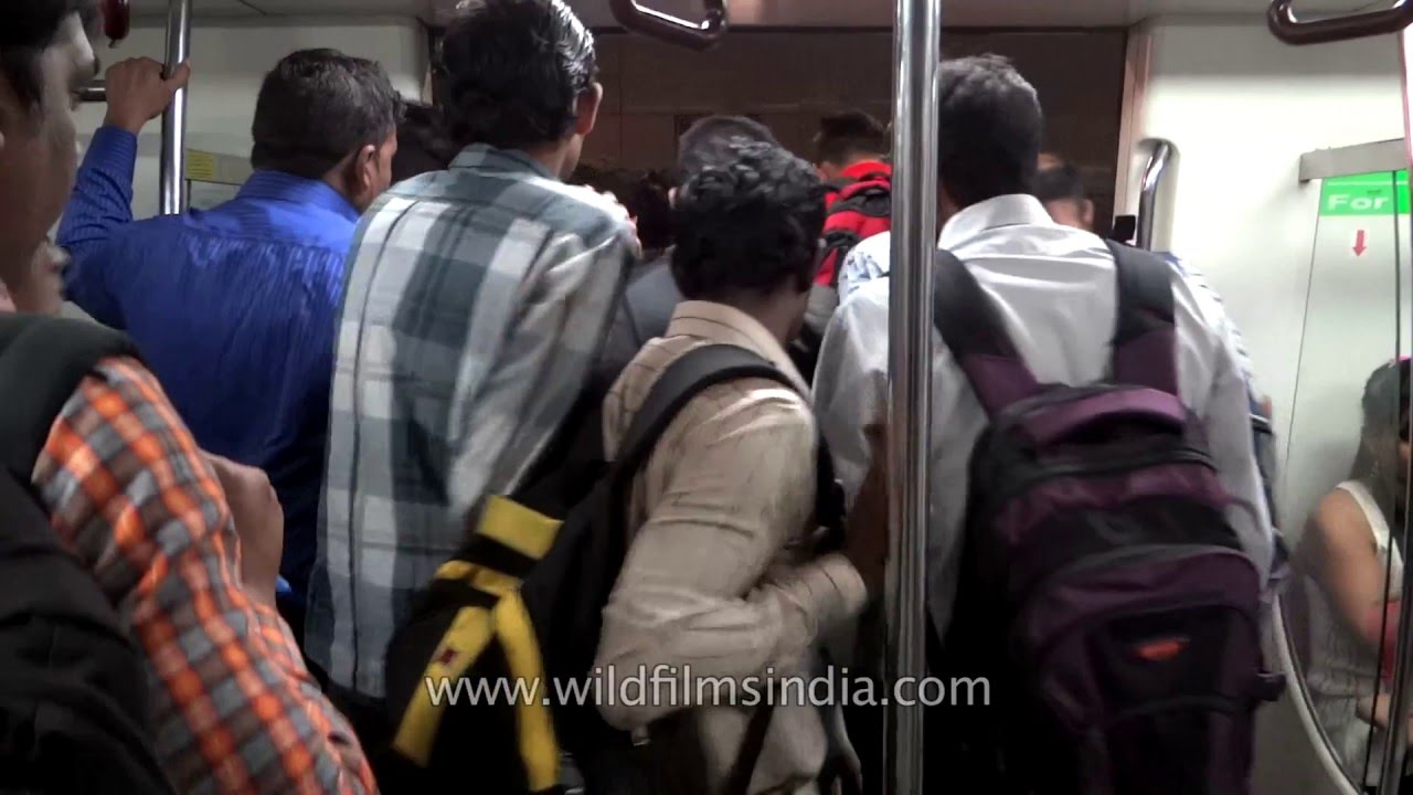 Public transport in India: Delhi Metro runs on time, but is crowded ...