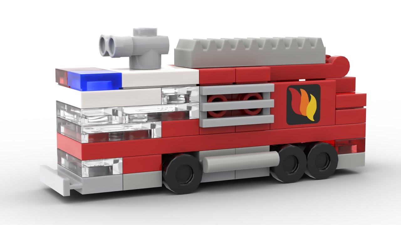 How to build a LEGO Fire Truck - MOC Mini Vehicle - YouTube