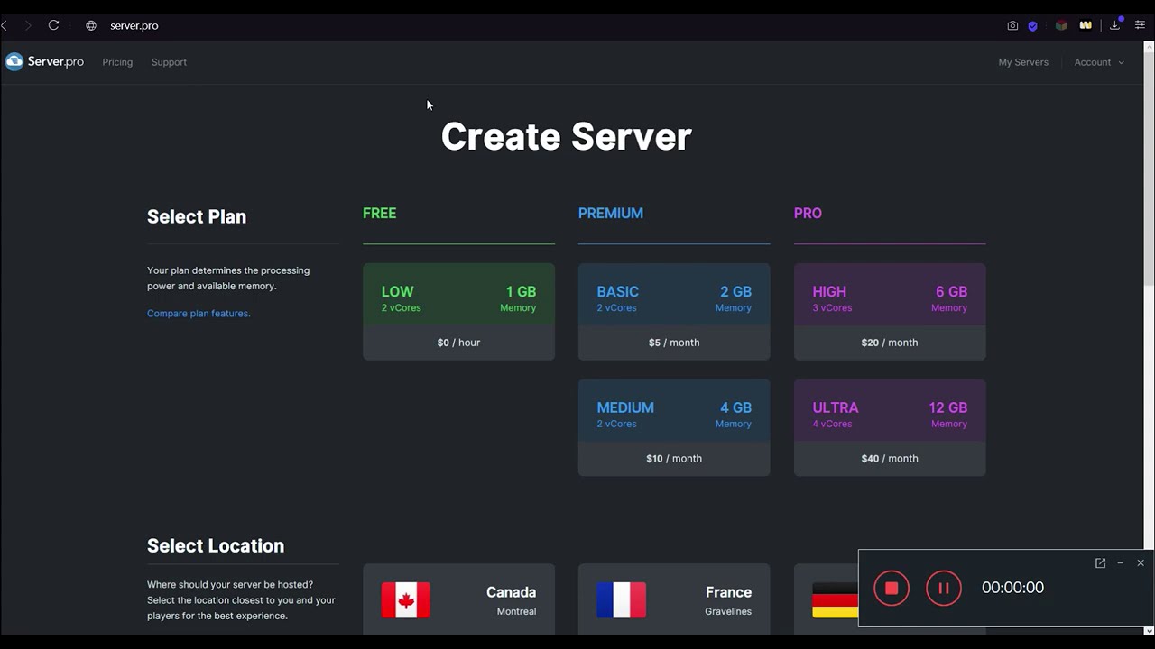 Server.pro| -[Free minecraft server hosting!!!] (ENGLISH) - YouTube