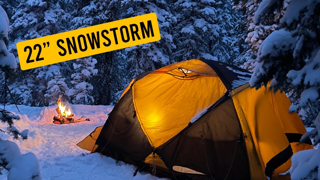 I Went Camping During a 22" Snowstorm in April - Extreme Weather ...