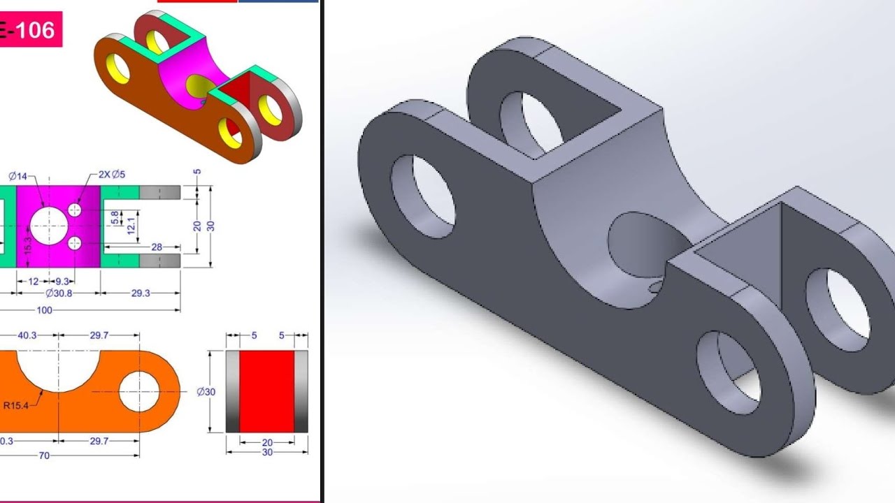 SolidWorks Tutorial Medium Level - YouTube