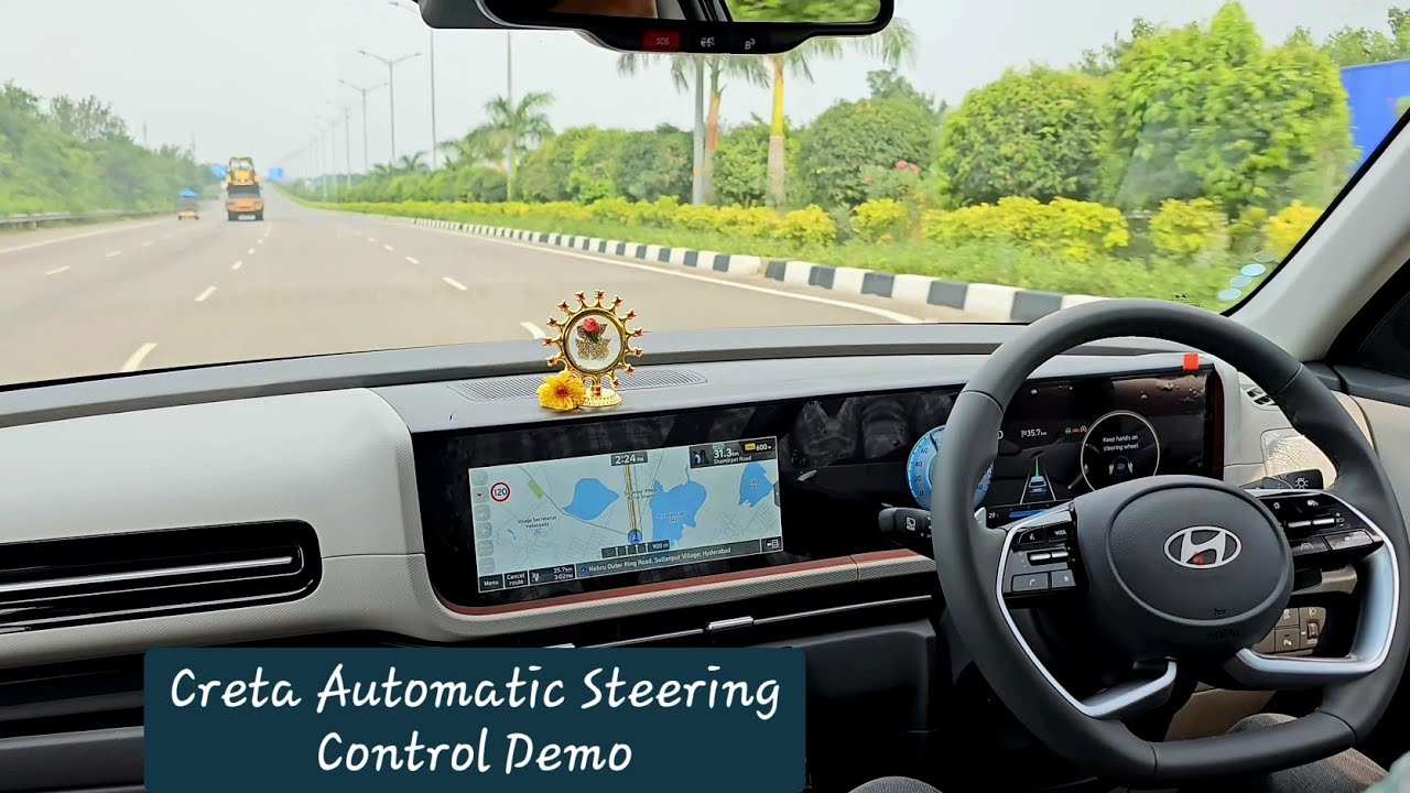 Hyundai Creta 2024 Level 2 ADAS Demo | Automatic Steering Control |Autosteer | Best Security ...