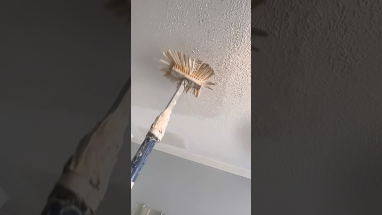 Drywall stipple ceiling repair - YouTube