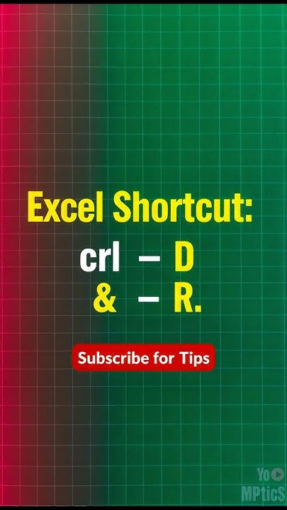 Excel Shortcut Secrets: Ctrl + D and Ctrl + R Explained in 60 Seconds! | #excel #exceltips # ...