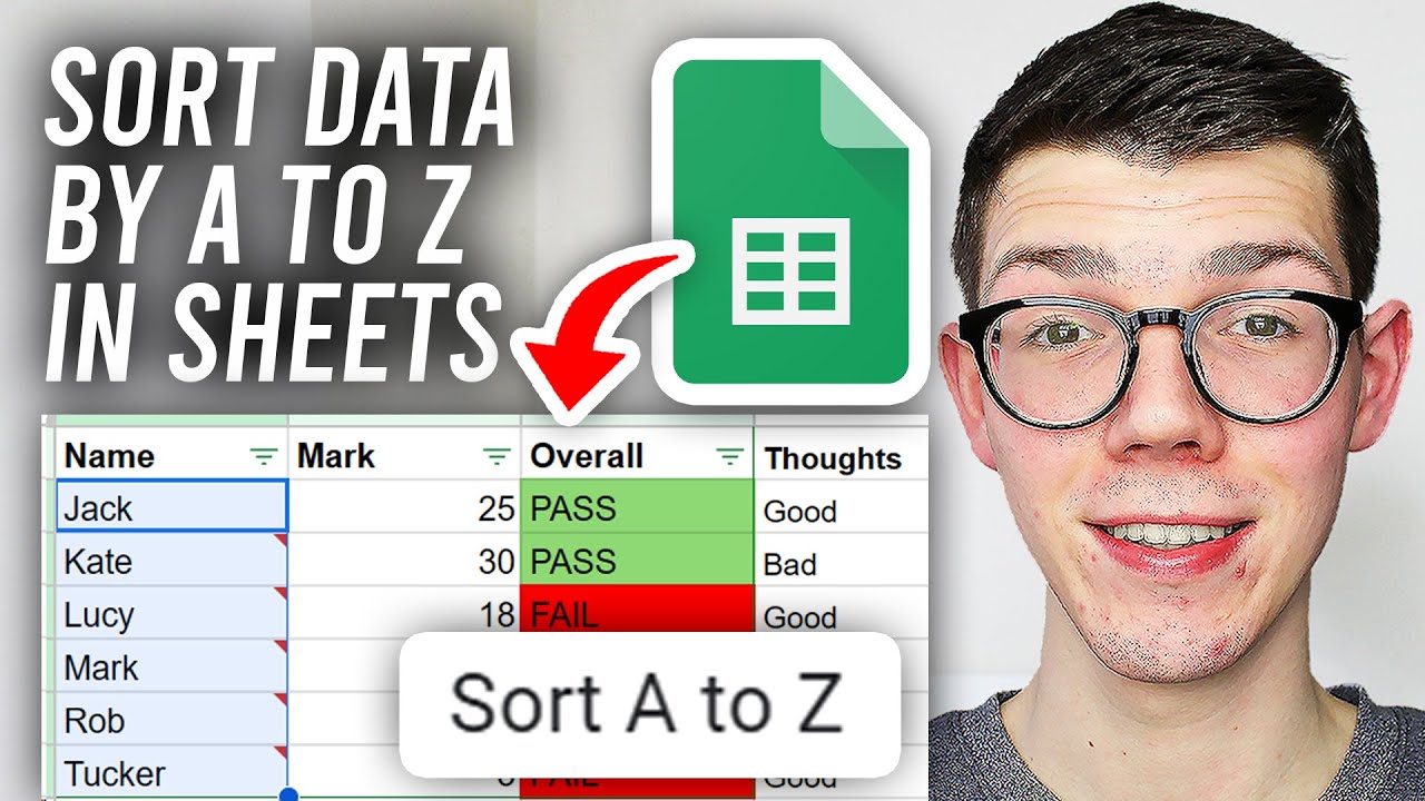 How To Sort Data A To Z In Google Sheets - Full Guide - YouTube