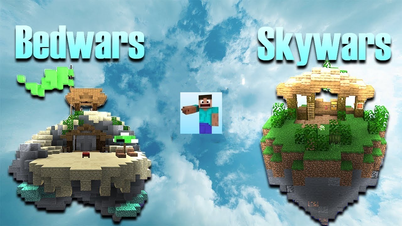 NOOB GAMEPLAY OF SKYWARS AND BEDWARS - YouTube
