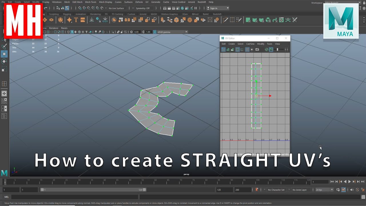 How to create straight UV's in Maya 2020 - YouTube
