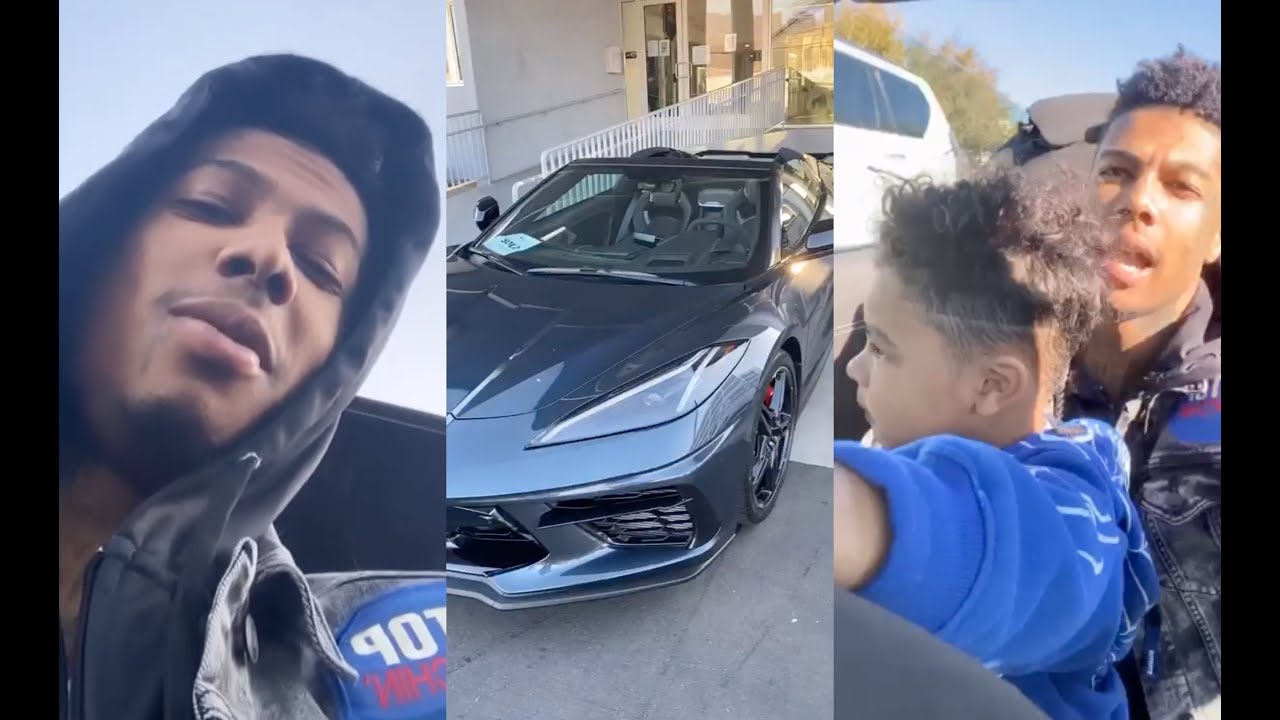 Blueface Lets His 3yr Old Son Drive Corvette C8 To The Liquor Store For ...