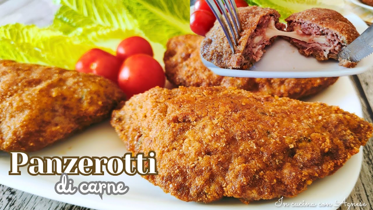 PANZEROTTI di CARNE ripieni con PROSCIUTTO E FORMAGGIO - ricetta facile ...