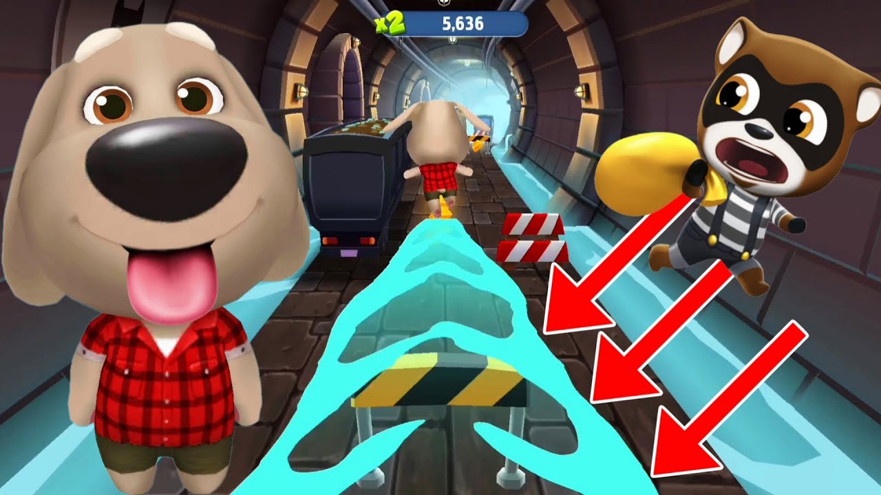 Talking Tom Gold Run - Ben's Magical Legs Frighten Raccoon - Full ...