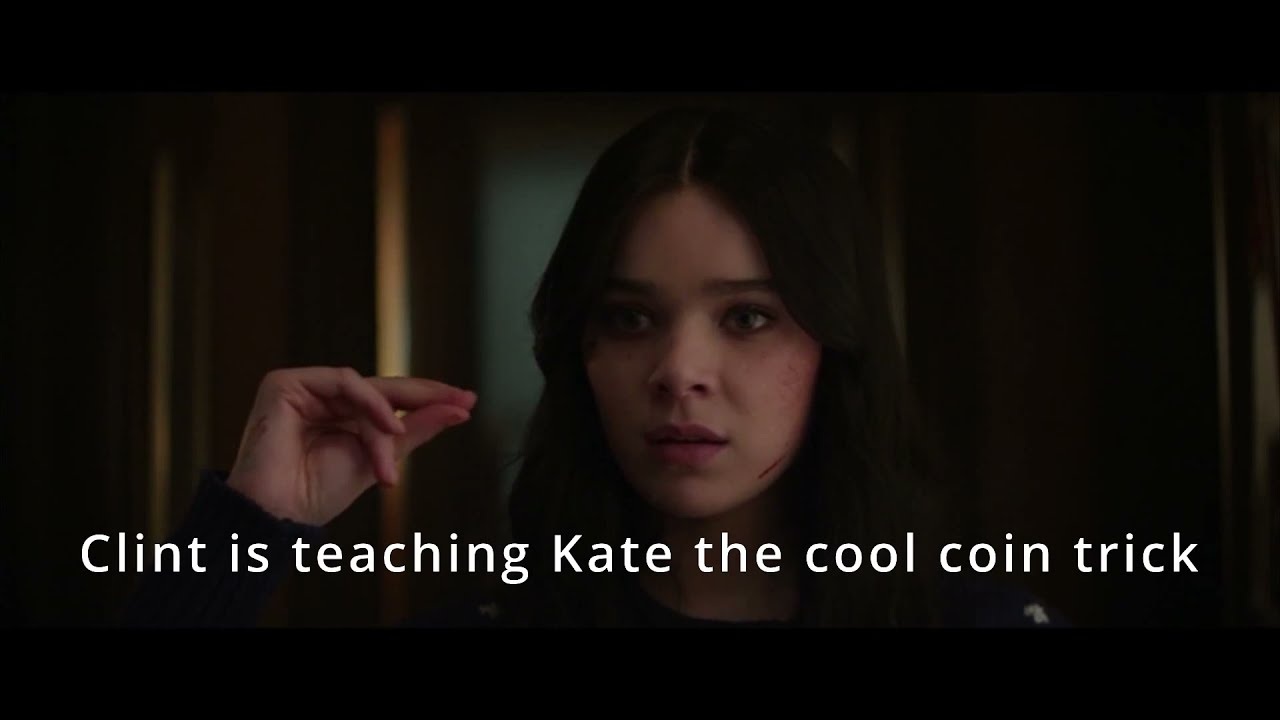 Marvel Hawkeye Clint teaching Kate cool coin trick - YouTube