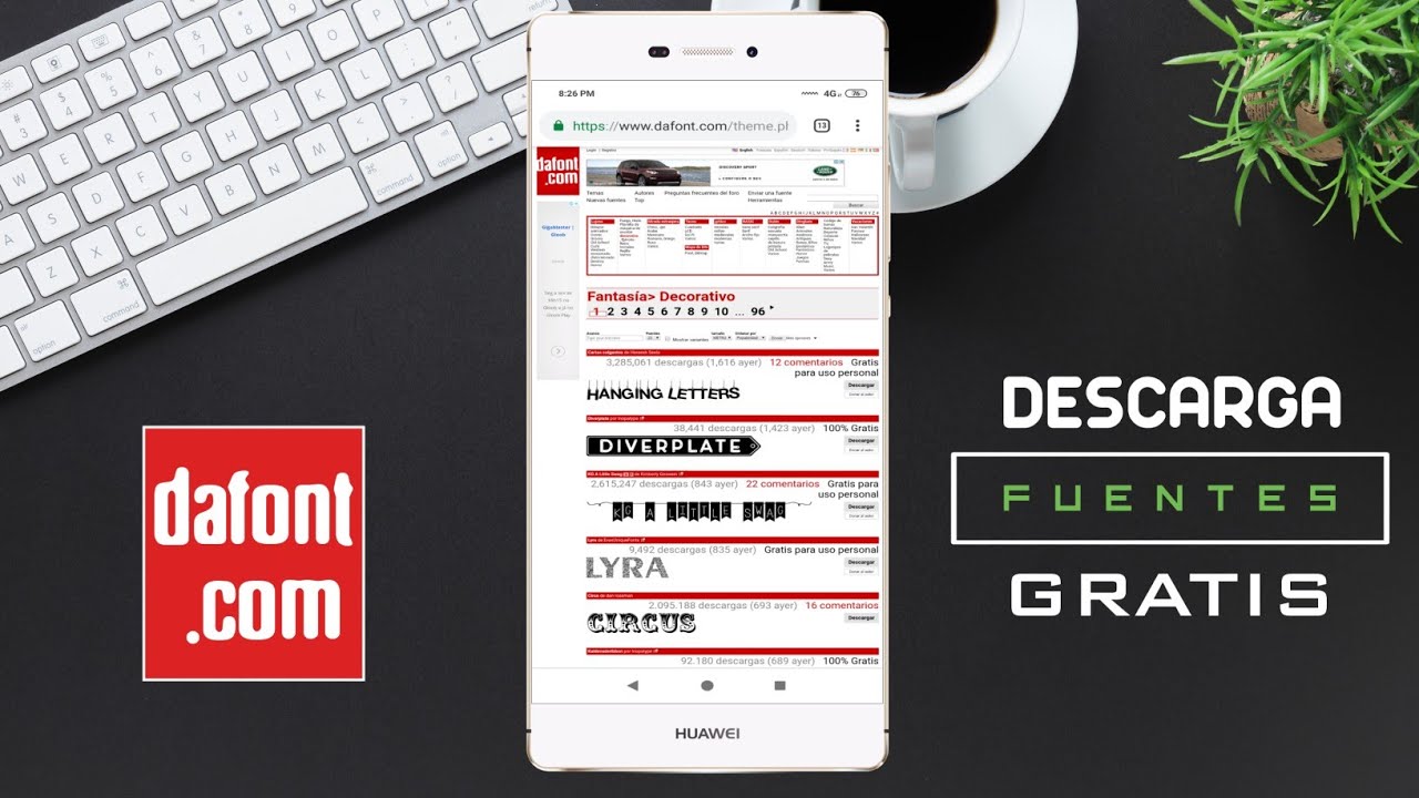 Como descargar fuentes de DaFont a tu celular - YouTube