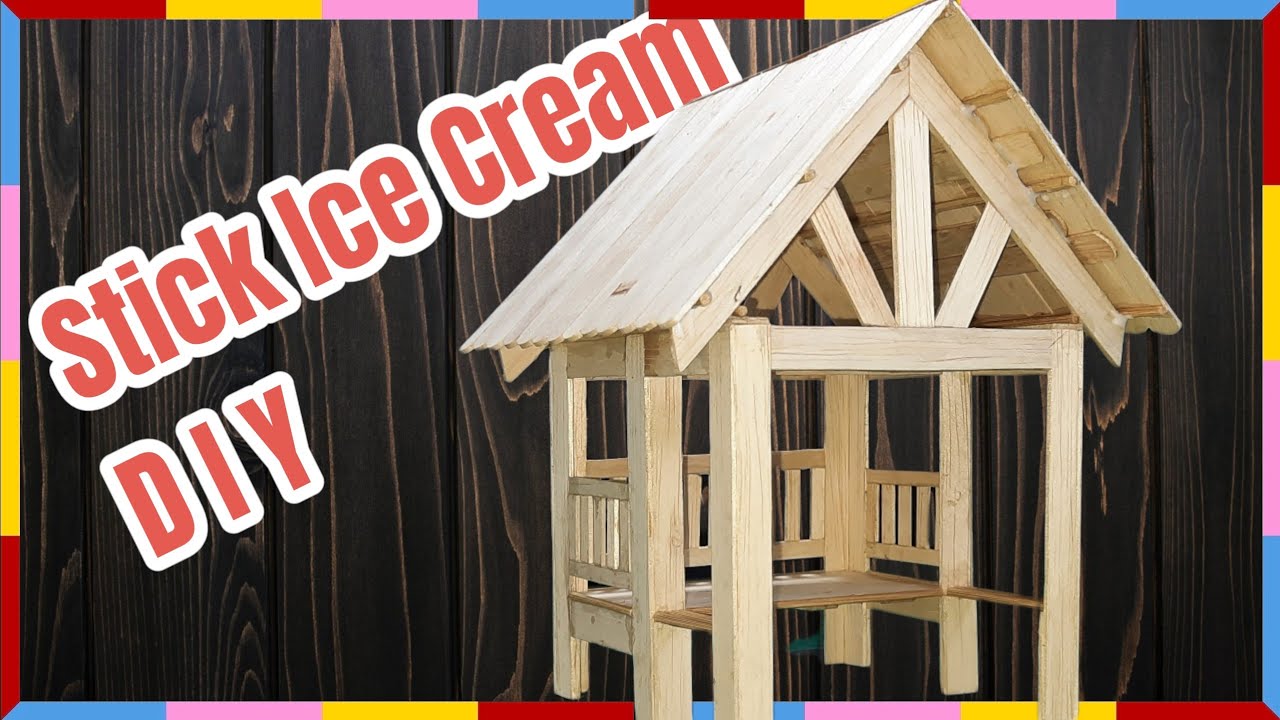 How to make a hut out of ice cream sticks | DIY| Batok Kalapa - YouTube