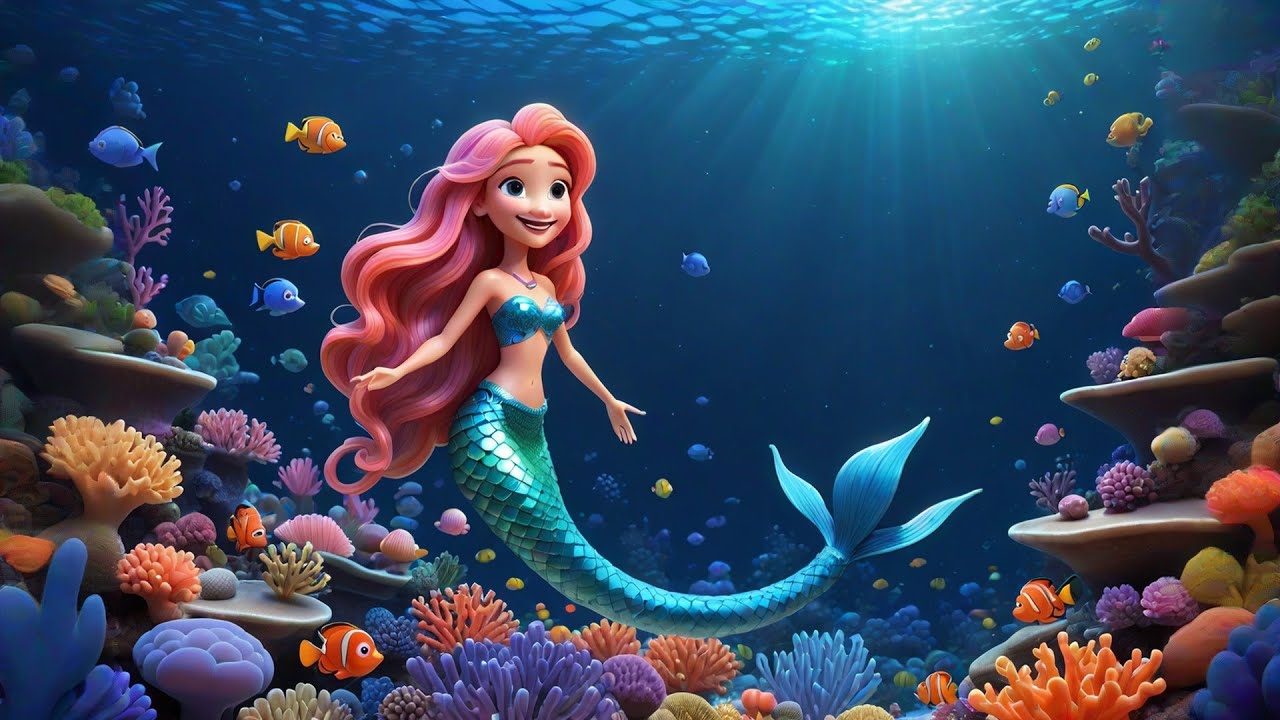 Six Sparkly Mermaids Splash and Spin | Magical Ocean Song for Kids ...