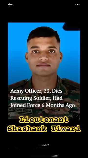 Lieutenant Shashank Tiwari-Army officer sacrifice life for rescuing ...
