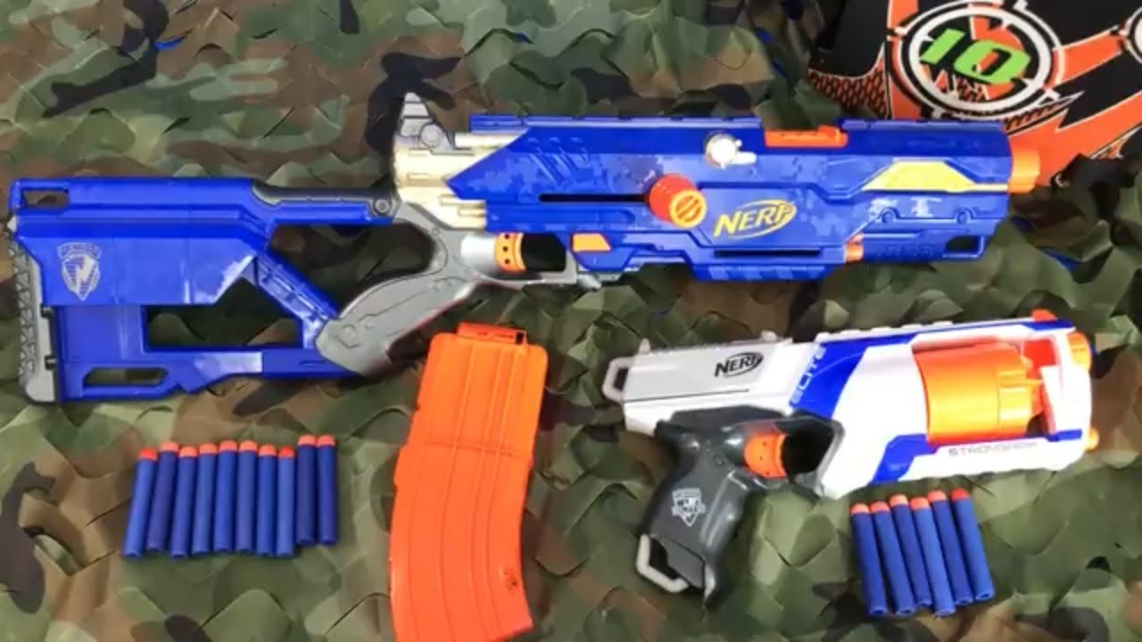 Box of Toys Toy Blasters Nerf N Strike Nerf Blaster Toy Weapons - YouTube